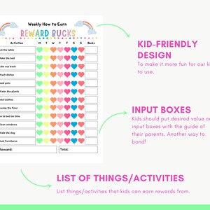 Kids Reward Chart, Kids Chore Chart, Kids Daily Routine, Kids Daily ...