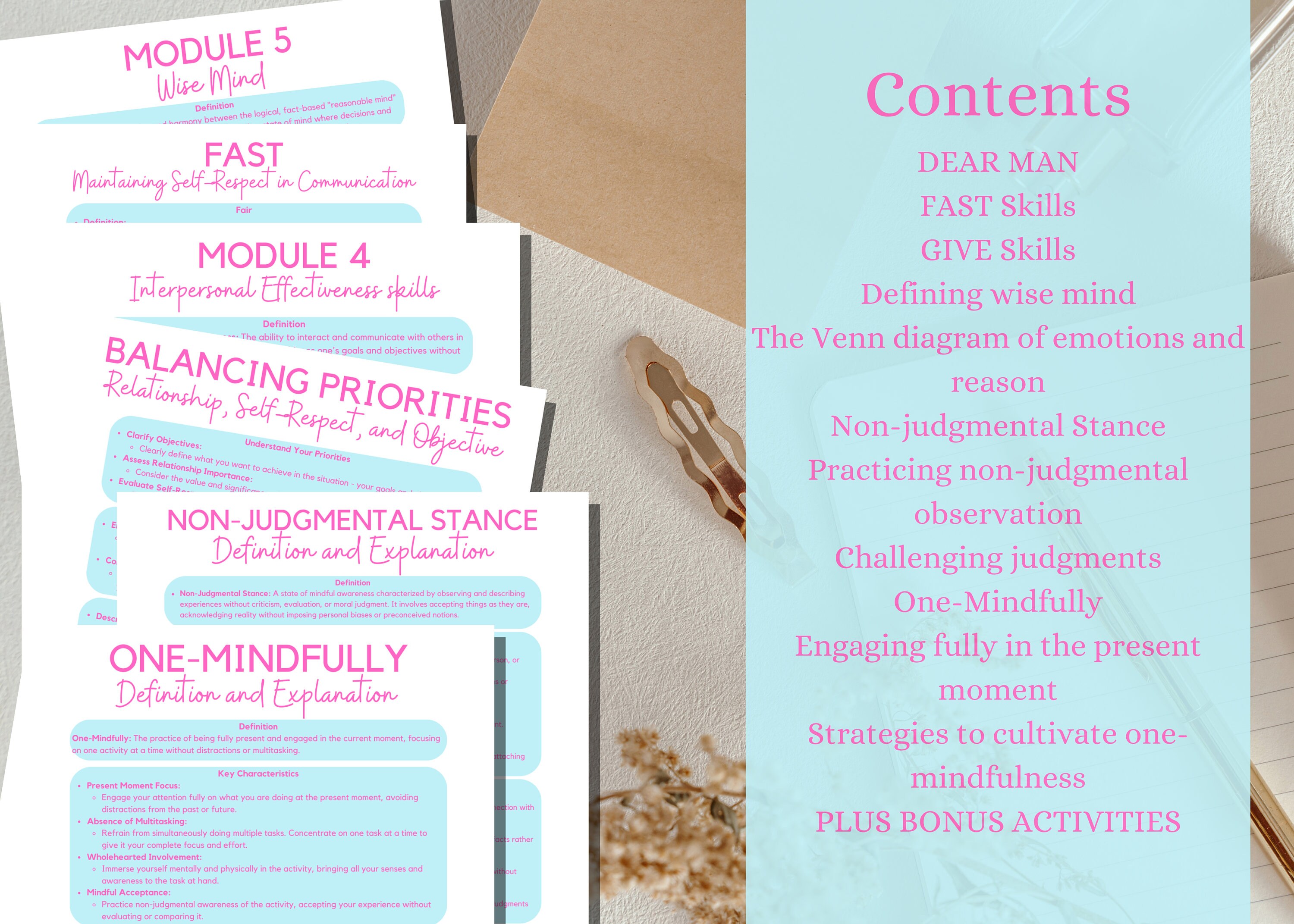 DBT Workbook, Dbt Cheat Sheet, Dbt Cards, DBT Worksheet, DBT Diary Card ...