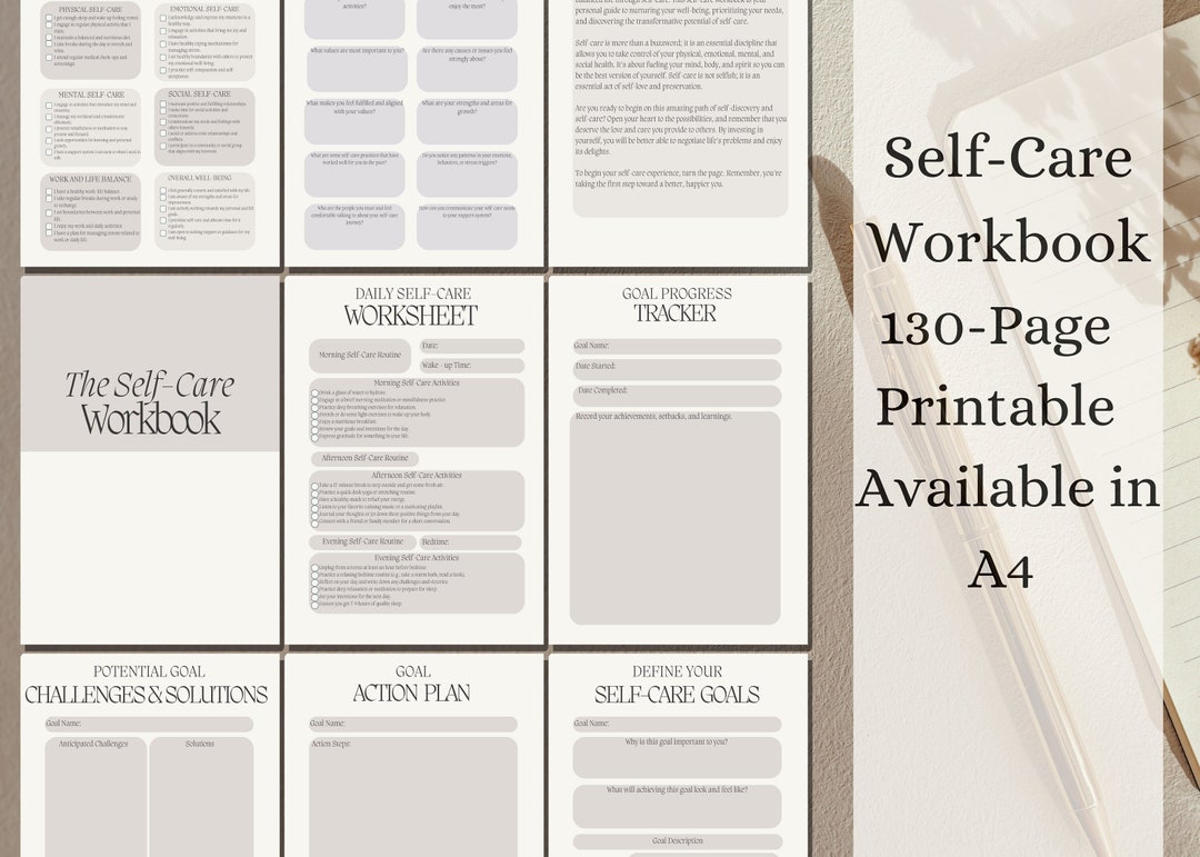 Self Care Workbook, Therapist Worksheets, Self-care Workbook, Self Care ...