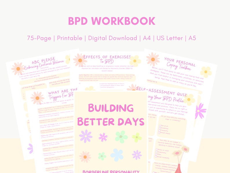 Bpd, Bpd Workbook, Bpd Borderline, Coping Skills, Therapy Worksheet ...
