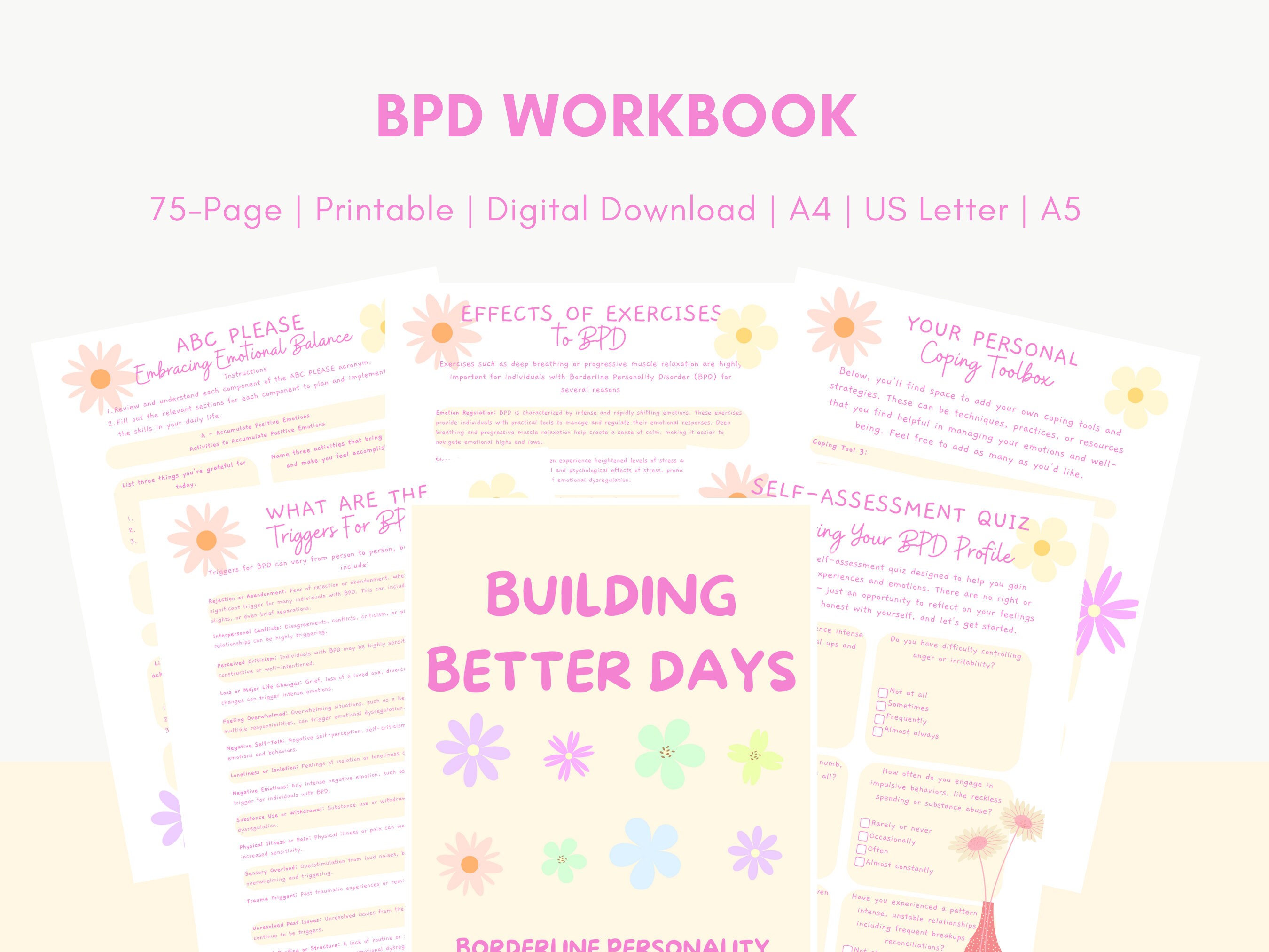 Bpd, Bpd Workbook, Bpd Borderline, Coping Skills, Therapy Worksheet ...