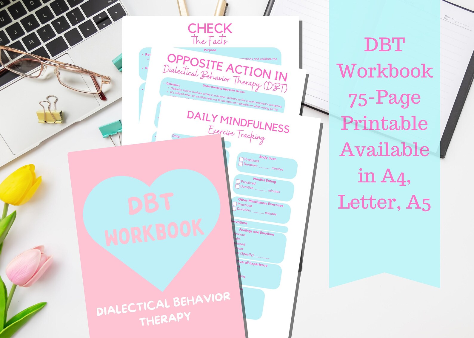 DBT Workbook, Dbt Cheat Sheet, Dbt Cards, DBT Worksheet, DBT Diary Card ...