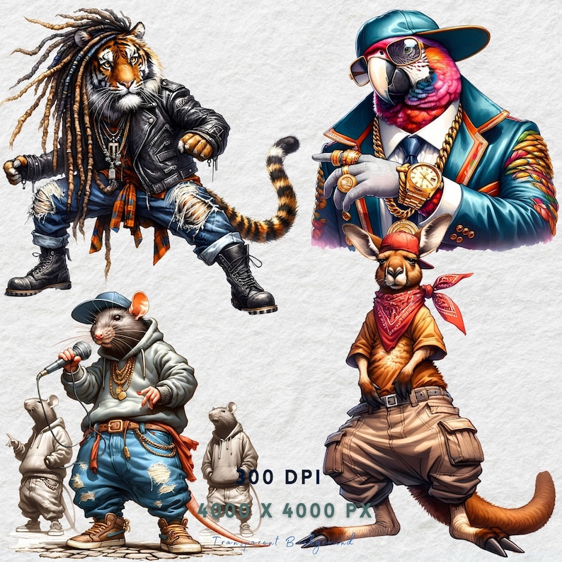 Hip Hop Animal PNG Clipart: Funny Rapper Animals, Music Logo ...