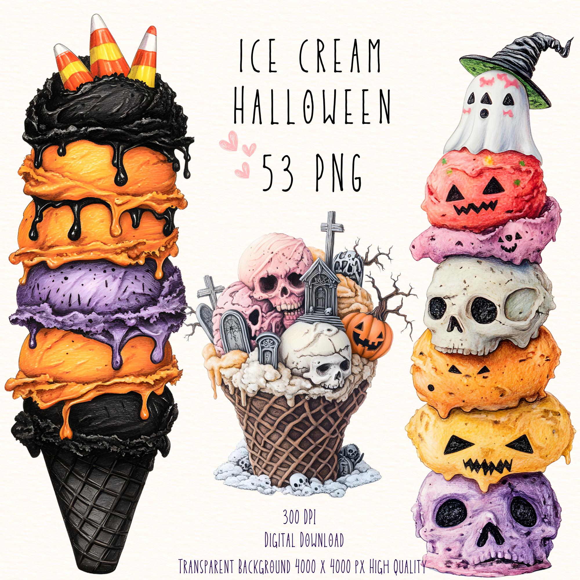 Halloween Ice Cream Clipart: 53 PNG Designs (digital Download) - Etsy