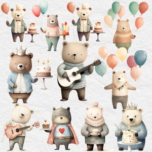 Bear Birthday, Bear Birthday Card, Cute Bear, Birthday Clipart ...