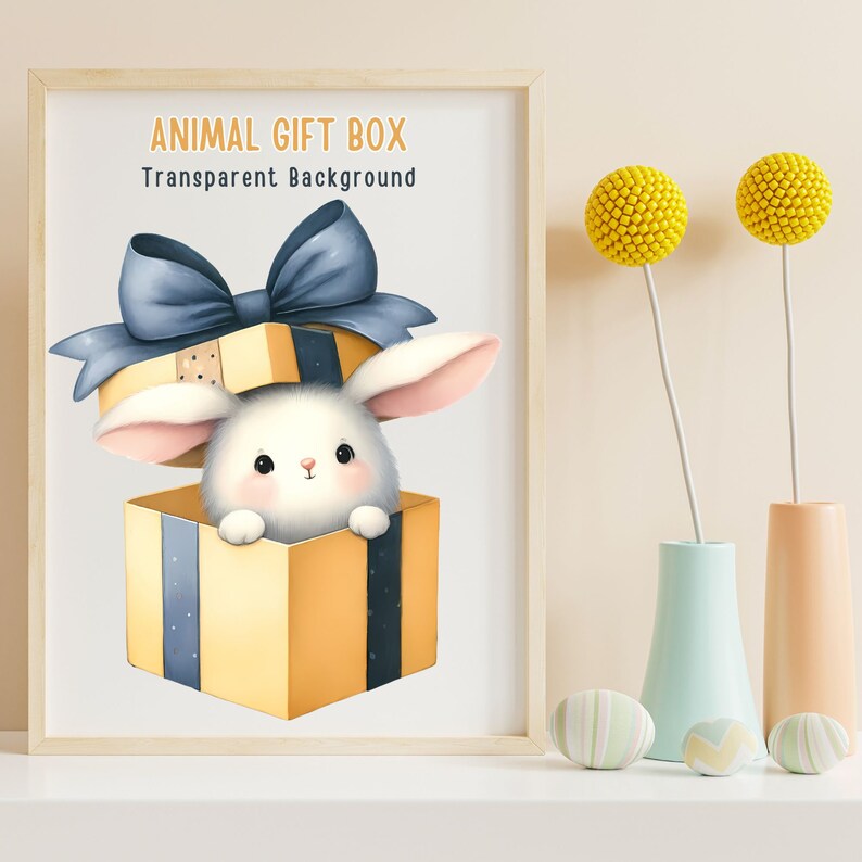 Animal Gift Box, Animal Clipart , Animal Clipart for Baby, Gift Box ...