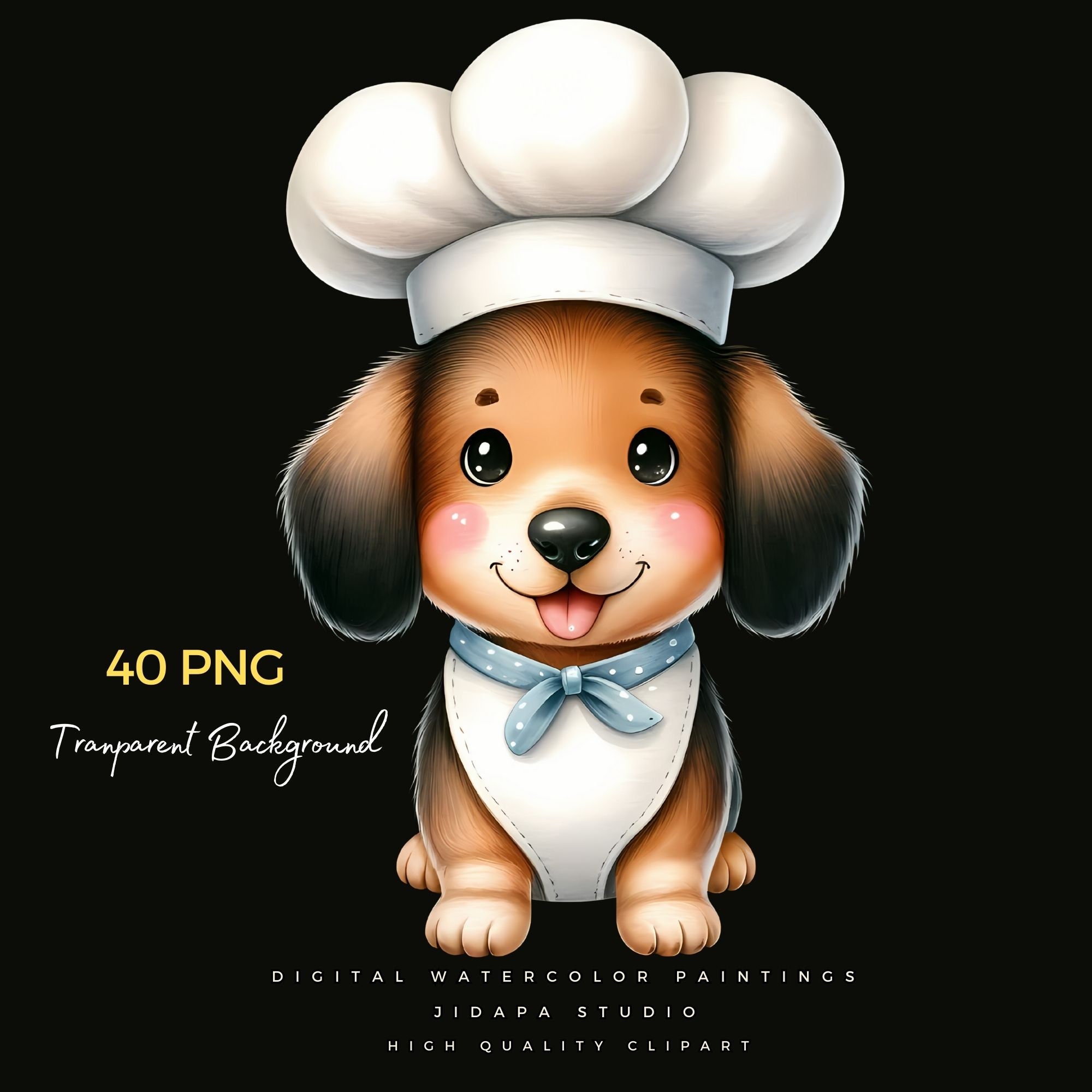 Cute Chef Dogs, Kitchen Clipart, Chef Dog Clipart Bundle, Baker Dog Art ...
