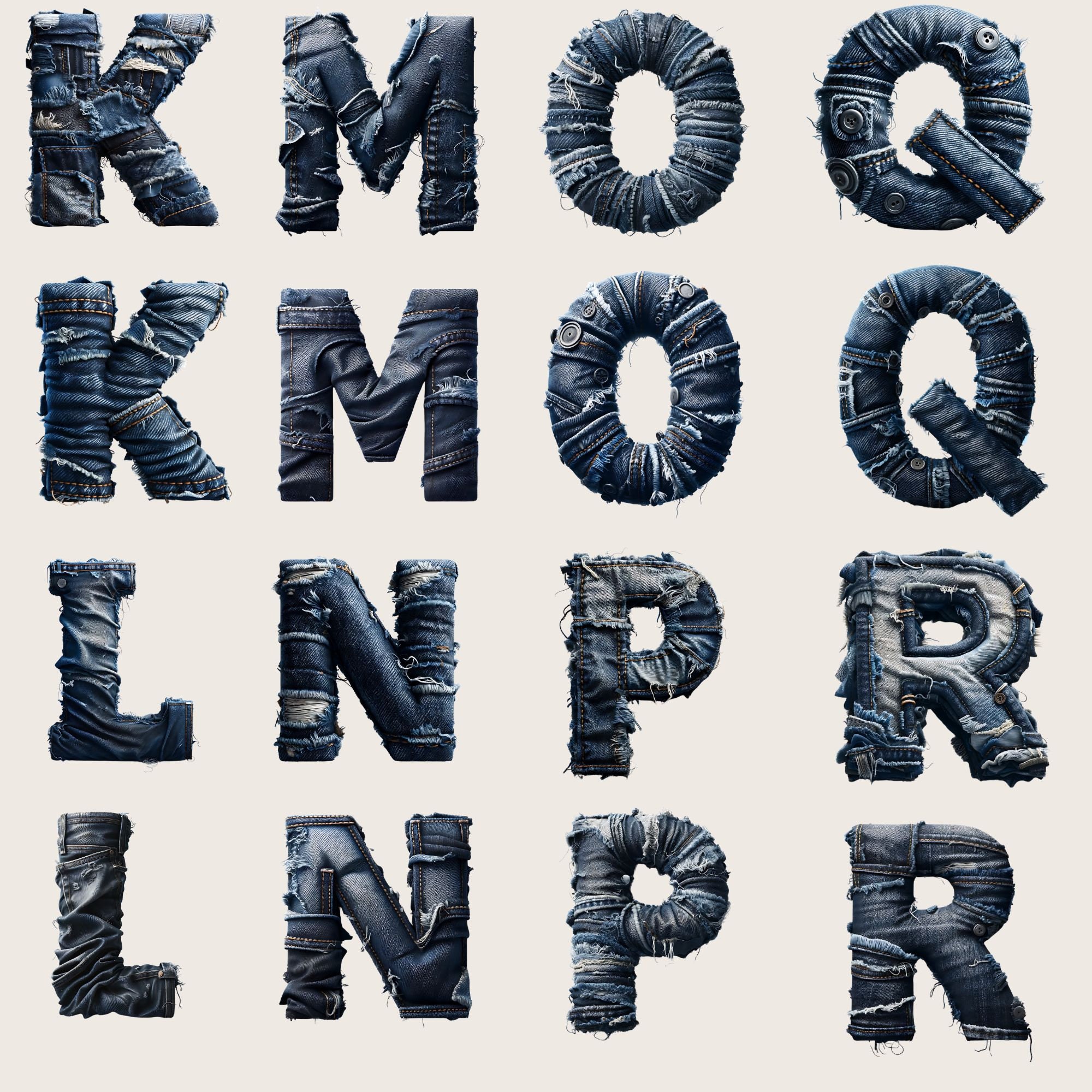 Denim Alphabet, Denim Clipart, Watercolor Denim Clipart, Denim Jeans ...
