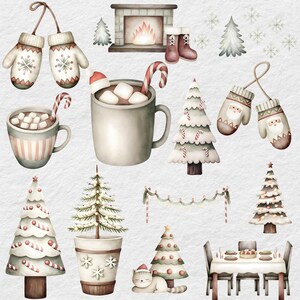 Christmas Cozy Clipart Bundle | Warm Festive Holiday Illustrations ...