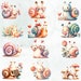 Cute Snail Clipart, Watercolor Snail Clipart, Snail Clipart, Little ...