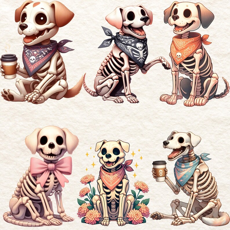 Skeleton Dog , Cute Halloween Clipart, Ghost Dog , Dog Halloween ...