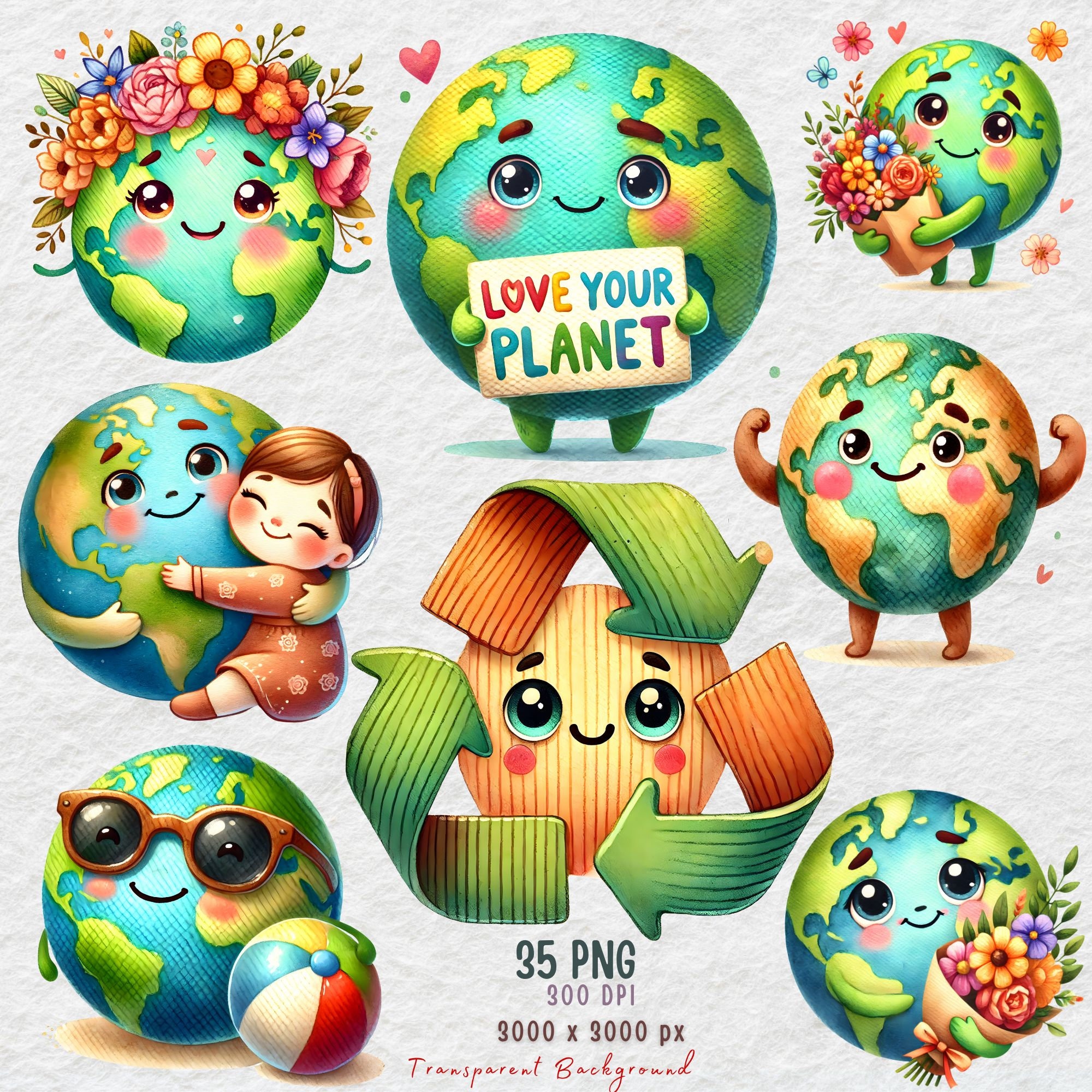 Love Earth, Earth Clipart, Earth Day Clipart, Love Earth Clipart, Eco ...
