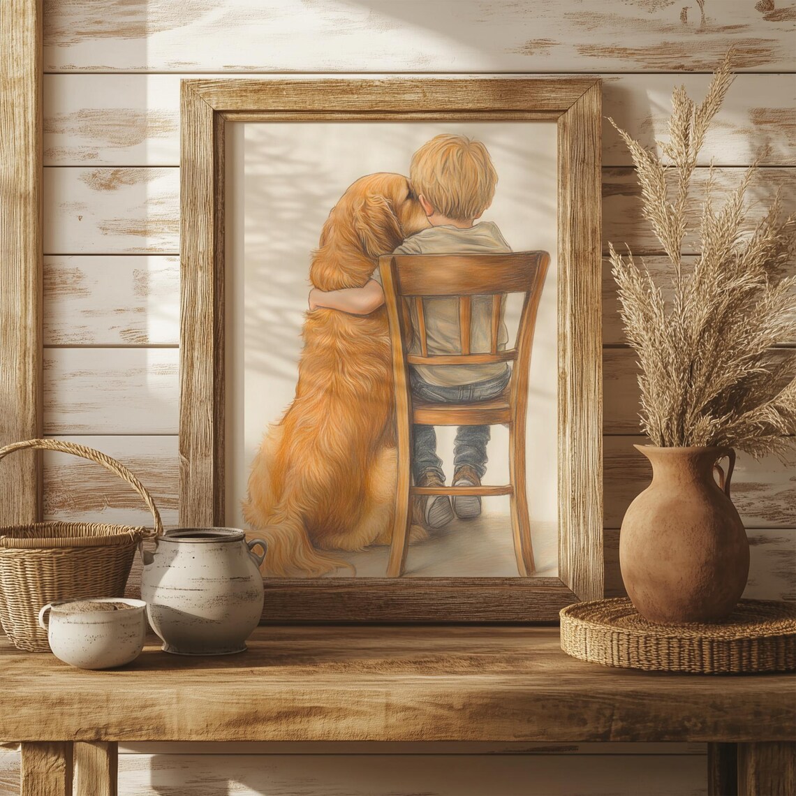 Golden Retriever Clipart: Moody Dog Art, PNG Files (digital Download ...