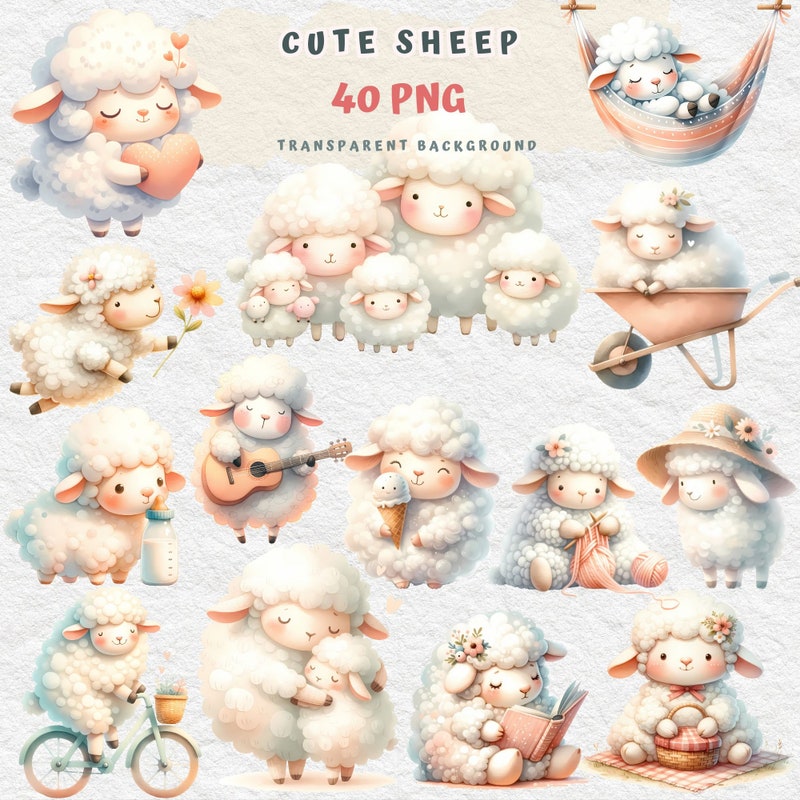 Cute Sheep Art - Etsy