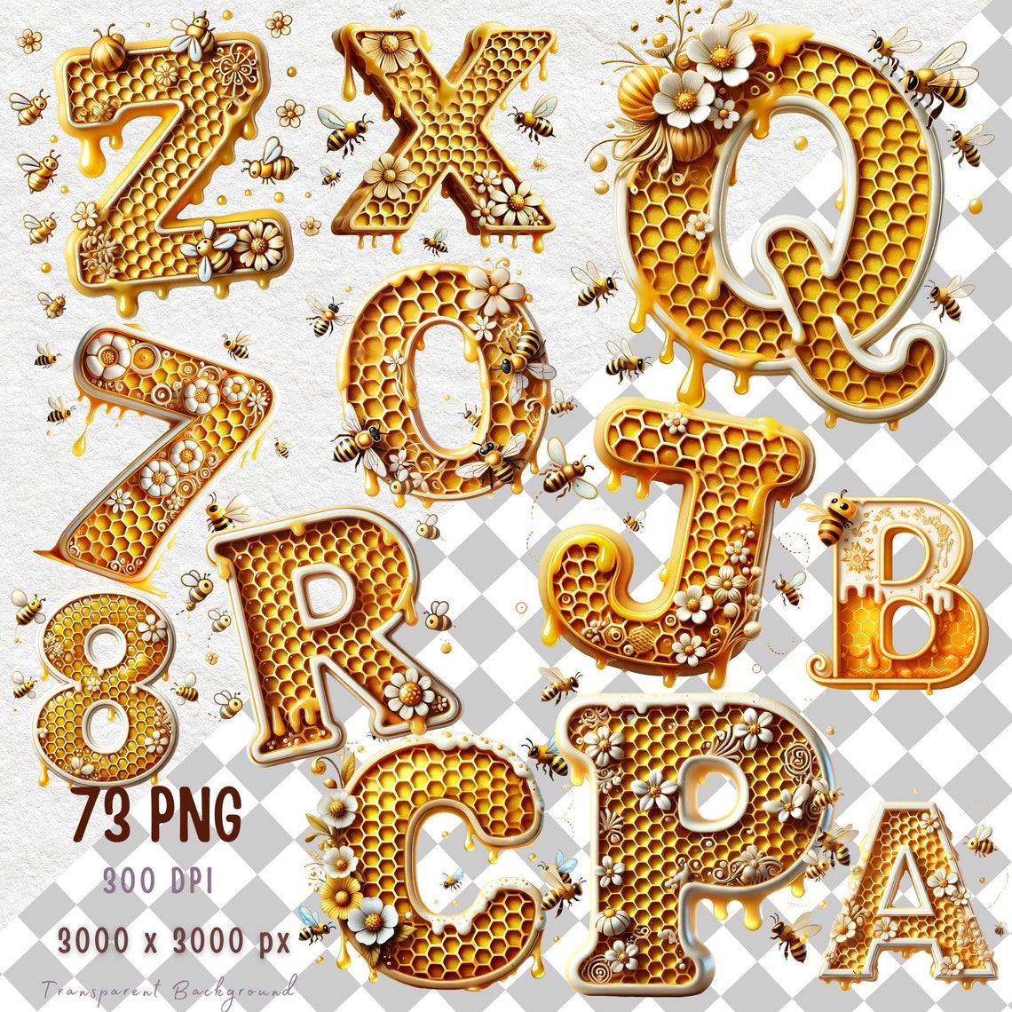 Alphabet Bee, Bee Alphabet Png, Alphabet Bee, Bee Font , Honey Bee ...