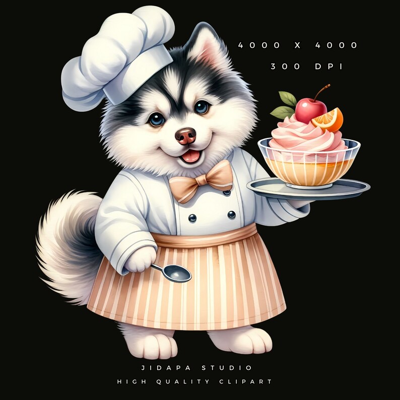 Cute Chef Dogs, Kitchen Clipart, Chef Dog Clipart Bundle, Baker Dog Art ...