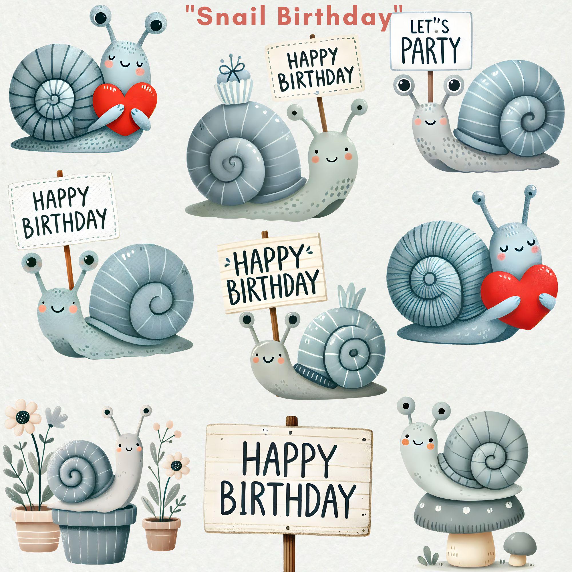 Watercolor Cute Snail Clipart, Spring Summer Snail Garden Nursery ...