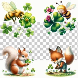 Cute St. Patrick's Day Clipart Bundle, Cute Shamrock PNG, Watercolor ...