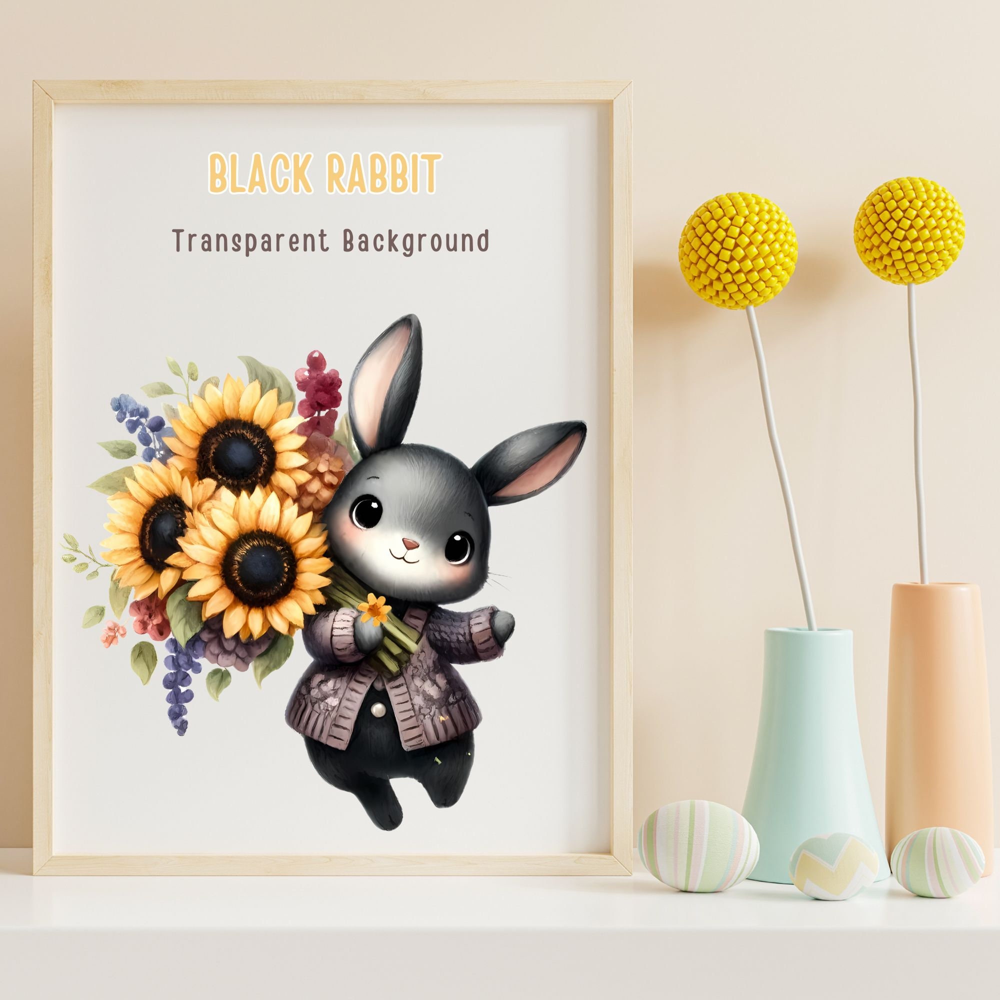 Black Rabbit Clipart, Rabbit Clipart, Bunny Clipart, Little Bunny ...