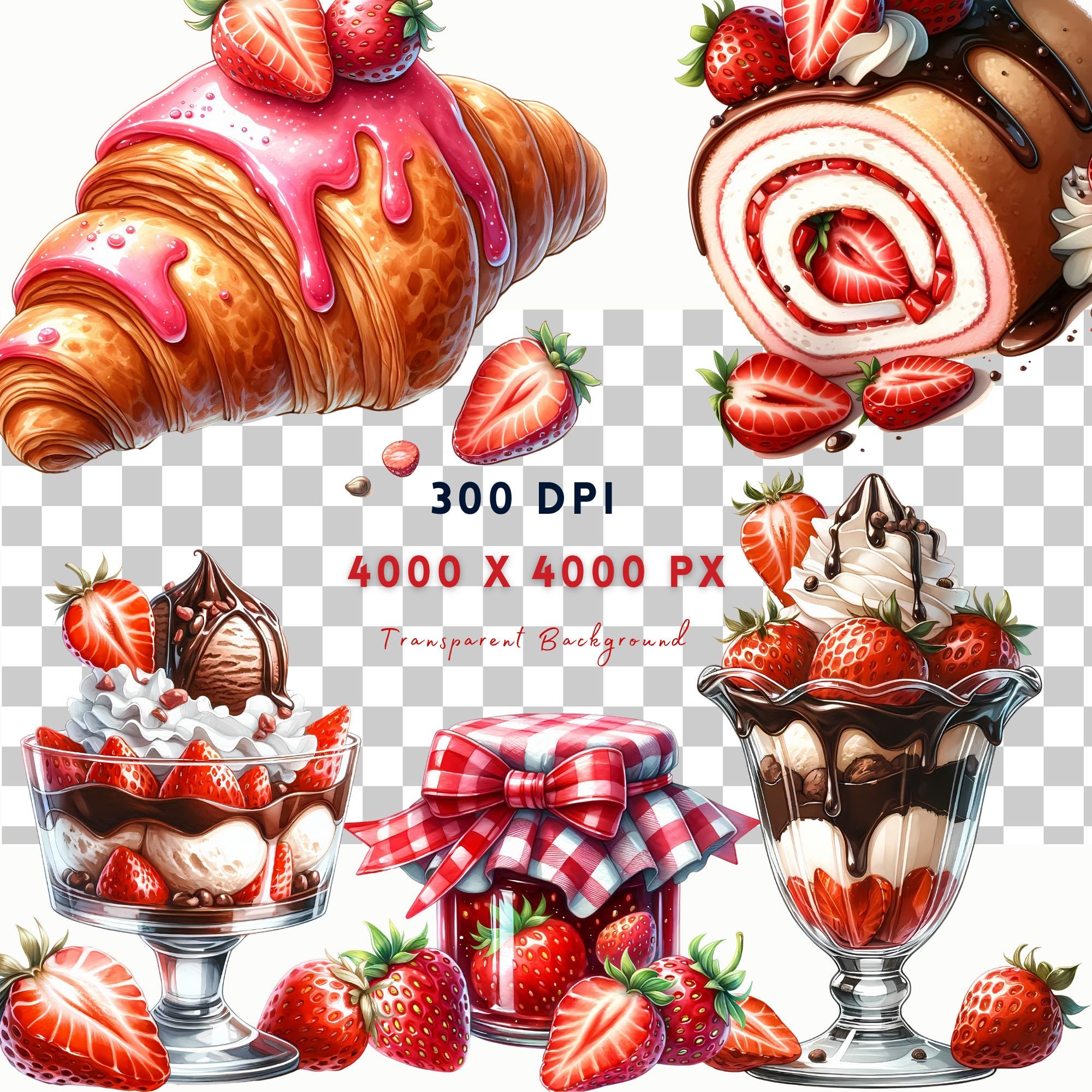 Watercolor Strawberry Clipart, Strawberry Shortcake, Strawberries ...