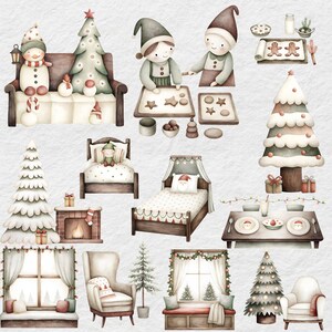 Christmas Cozy Clipart Bundle | Warm Festive Holiday Illustrations ...