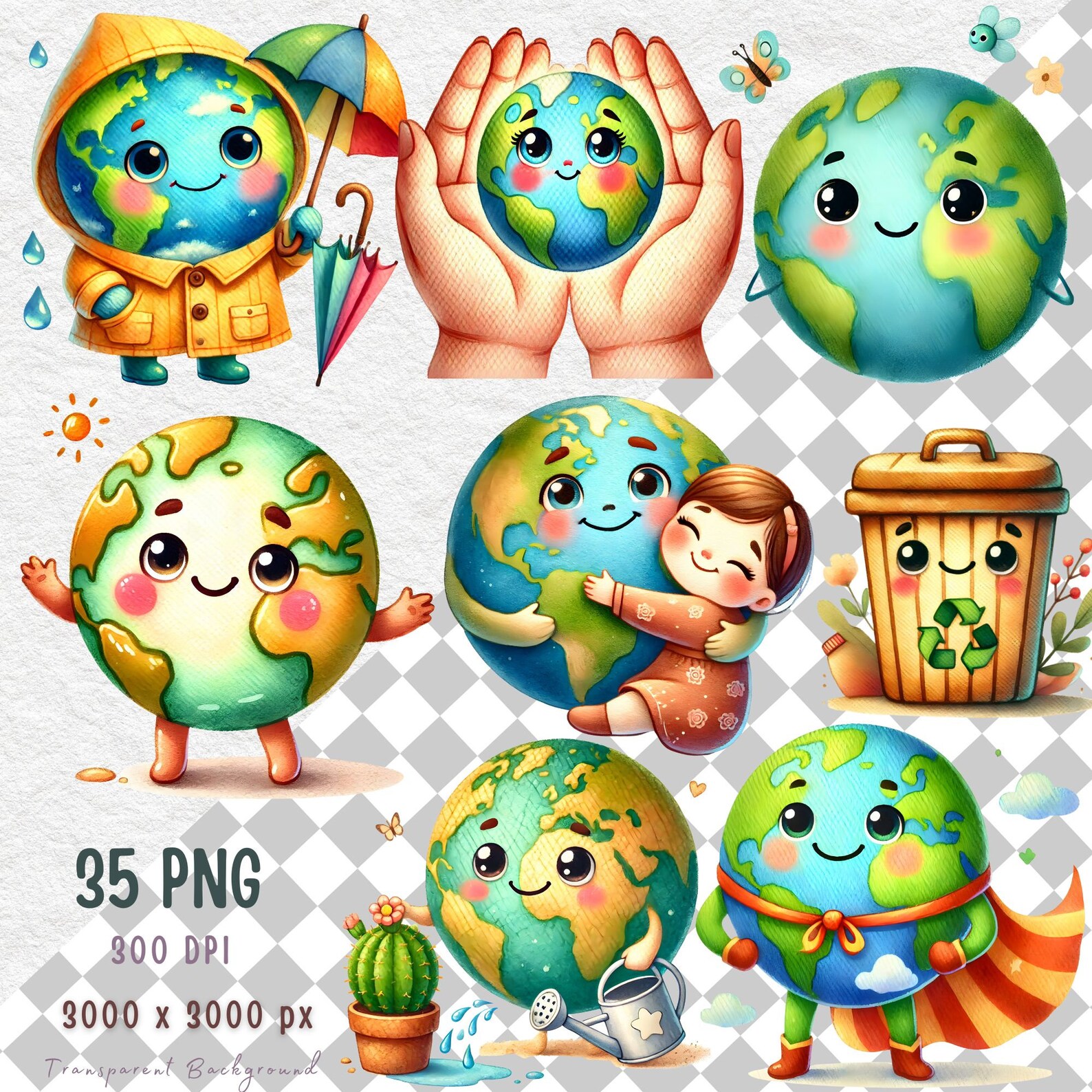Love Earth, Earth Clipart, Earth Day Clipart, Love Earth Clipart, Eco ...