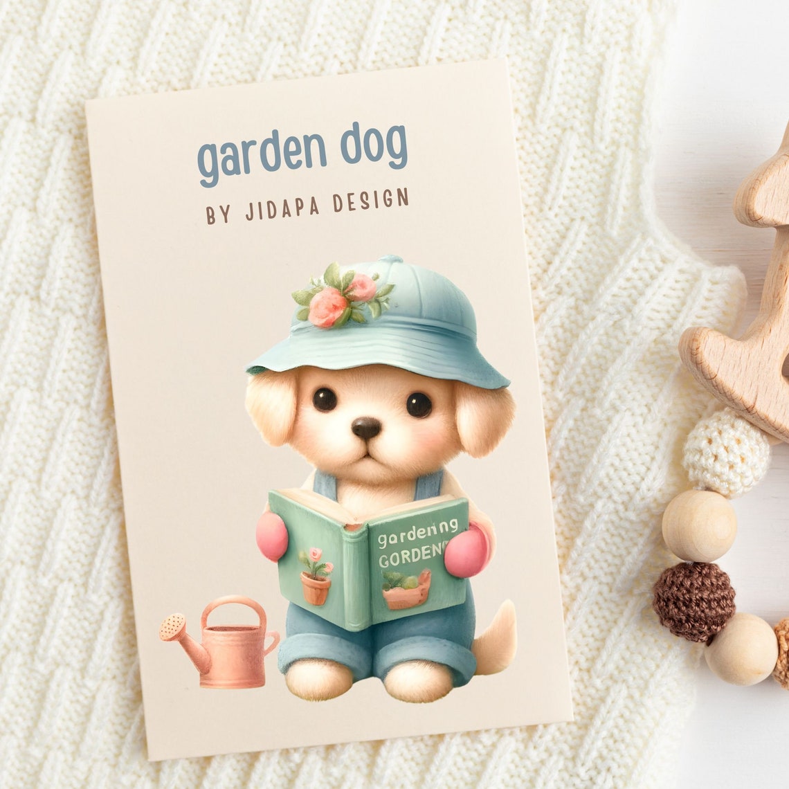 Garden Dog, Cute Dog Clipart, Garden Dog Print, Dogs Clipart, Nursery ...