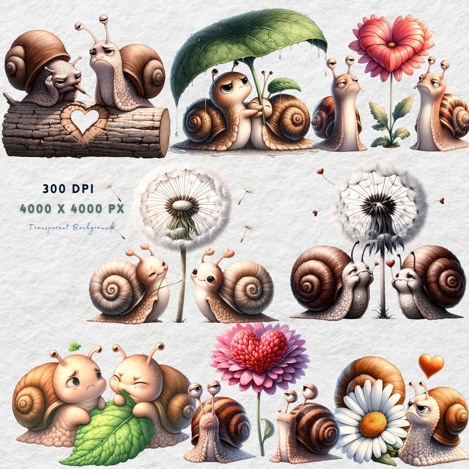 Grumpy Snail Clipart, Watercolor Snail Clipart, Snail Clipart, Little ...