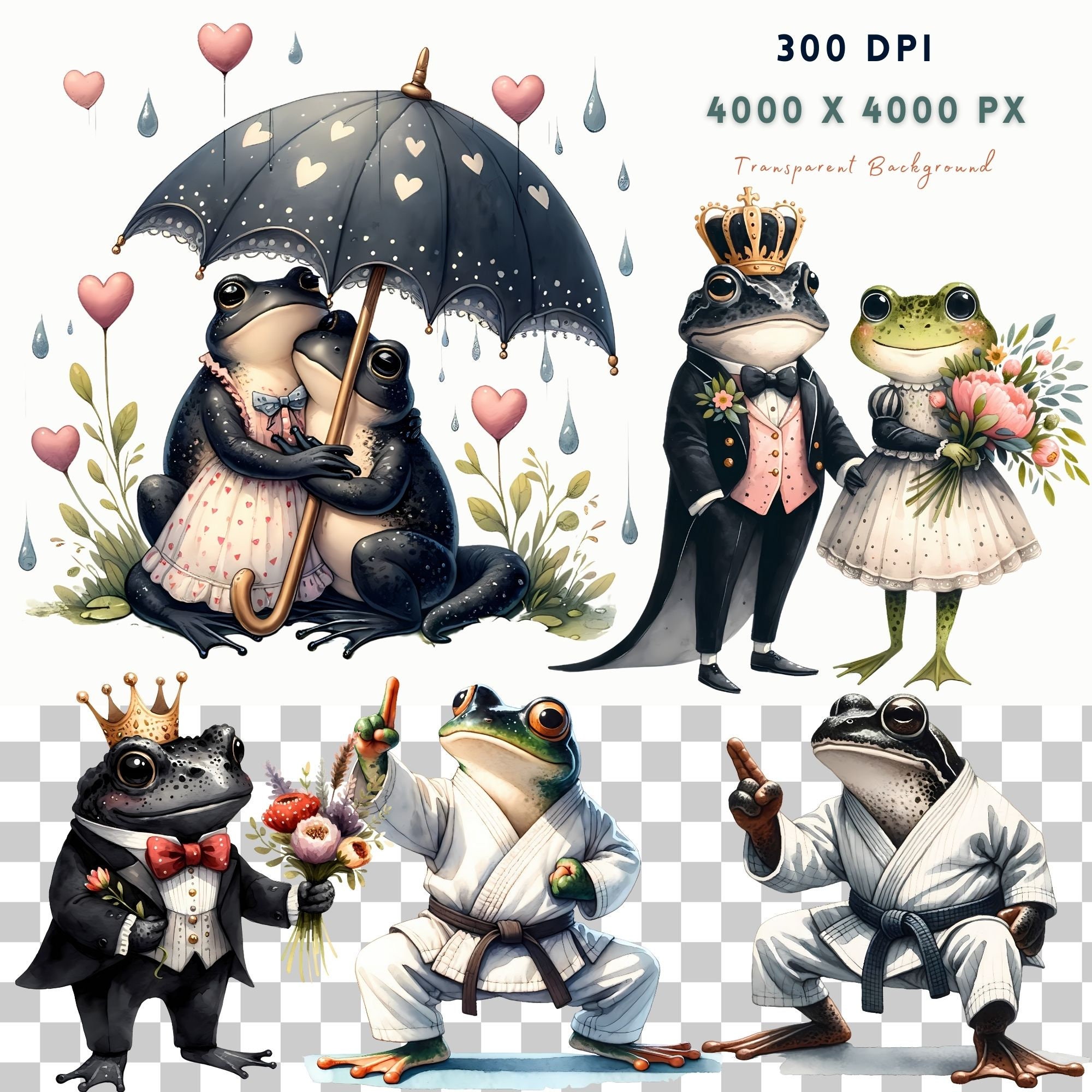 Black Frog, Whimsical Frogs PNG, Love Frog, Watercolor Frog, Frog ...