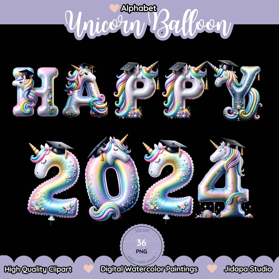Graduation Foil Balloon Numbers Graduation Balloon Unicorn - Etsy