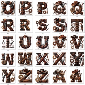Cowboy Alphabet, Western Clipart Png , Western Font ,cowboy PNG ...
