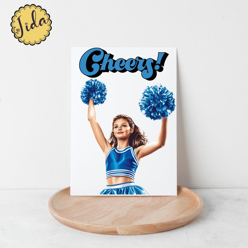 Cheerleader Clipart Bundle: 33 Blue Cheer Squad Pngs (digital Download ...