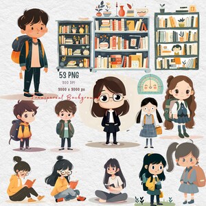 Watercolor Back to School Clipart: 53 PNG Graphics (PDF) - Etsy