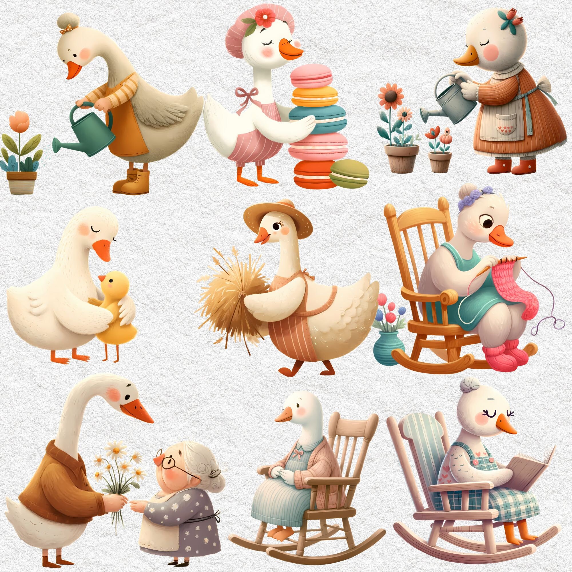 Grandma Goose, Goose Clipart, Goose Print, Goose Print Nursery, Geese ...