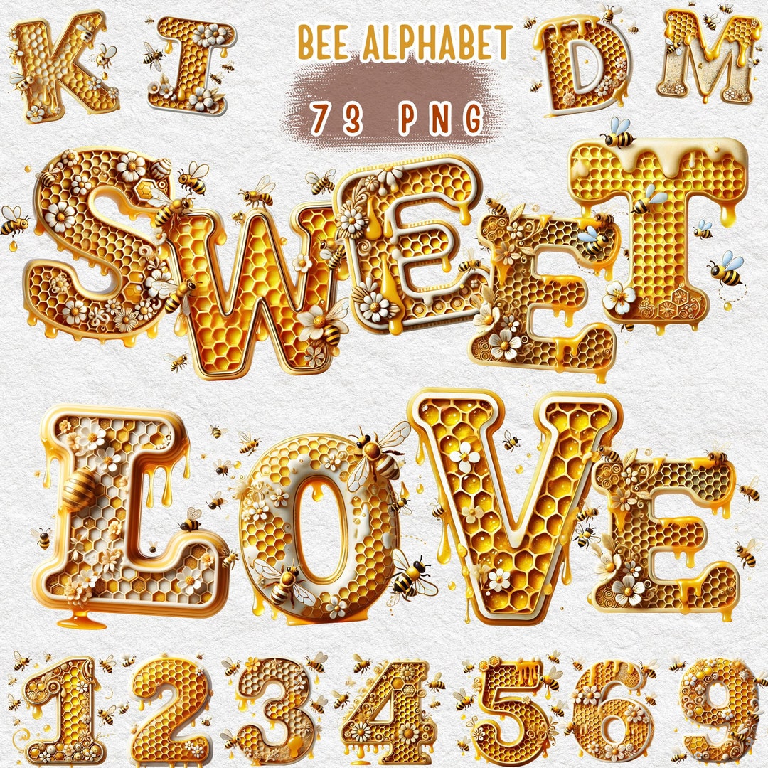 Alphabet Bee, Bee Alphabet Png, Alphabet Bee, Bee Font , Honey Bee ...
