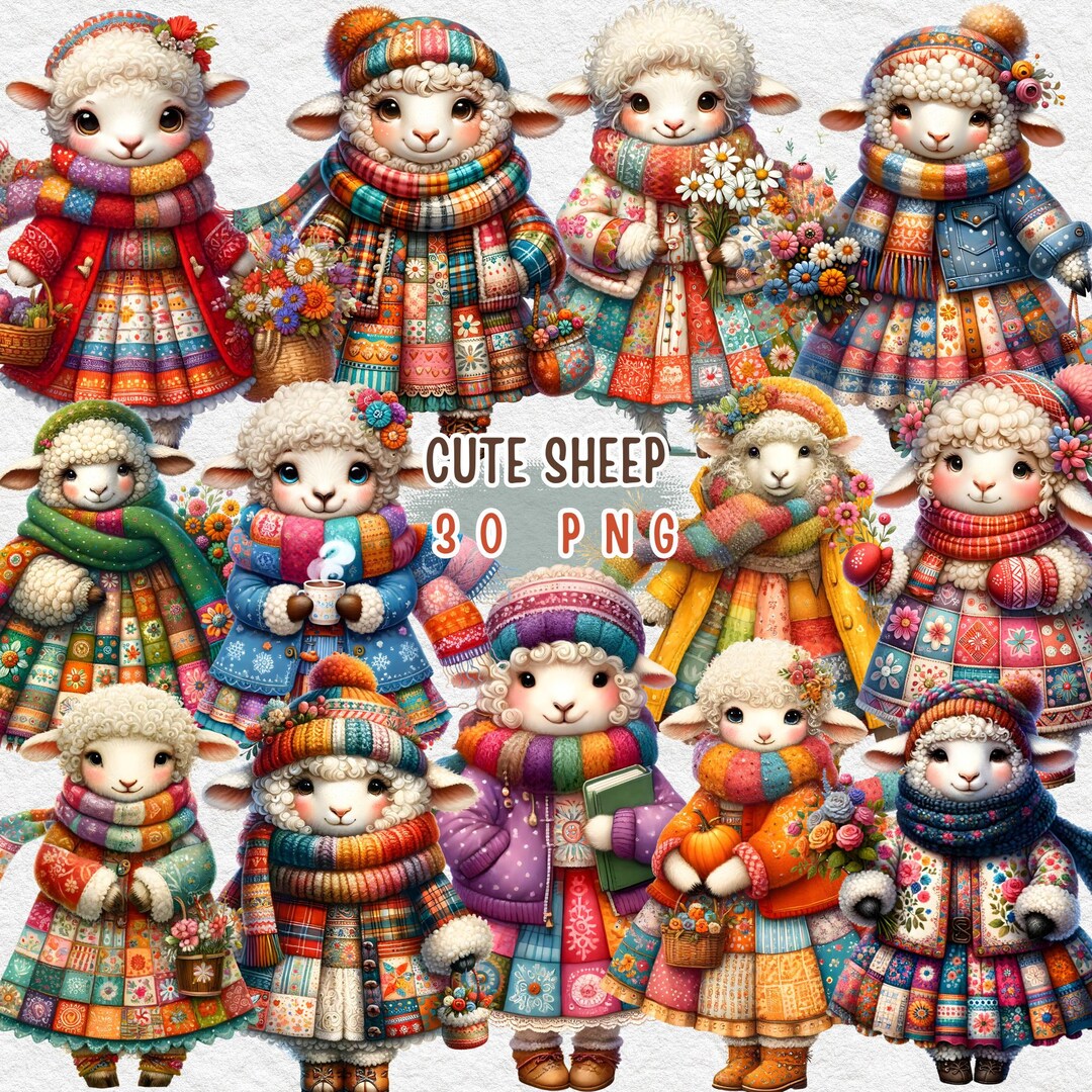 Cute Sheep Clipart, Sheep PNG, Sheep Farmer Decoration, Nursery Clipart ...