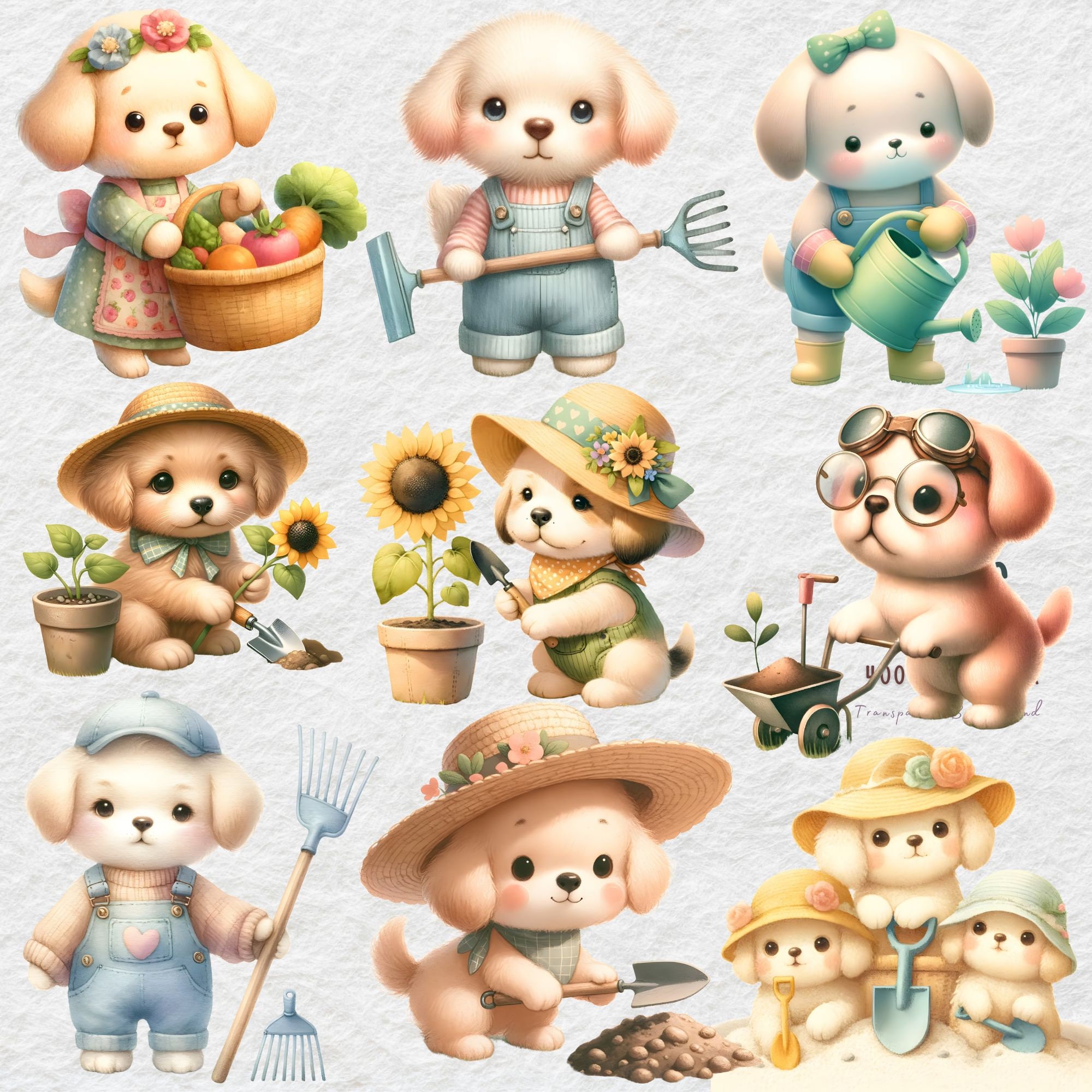 Garden Dog, Cute Dog Clipart, Garden Dog Print, Dogs Clipart, Nursery ...