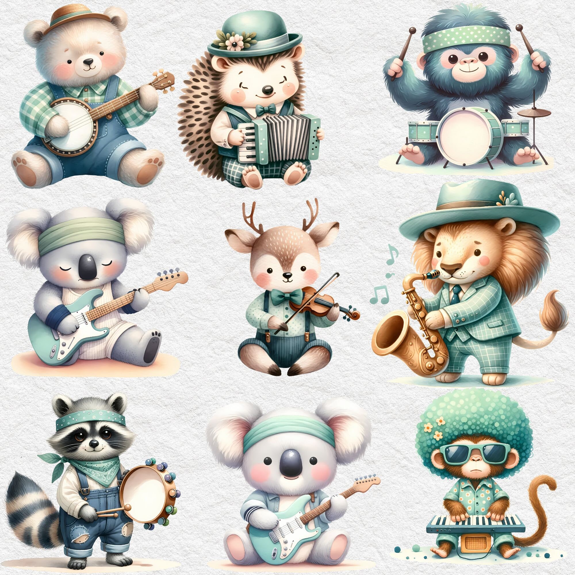 Music Animal, Musical Animals Clipart, Musical Instrument, Digital Ar ...