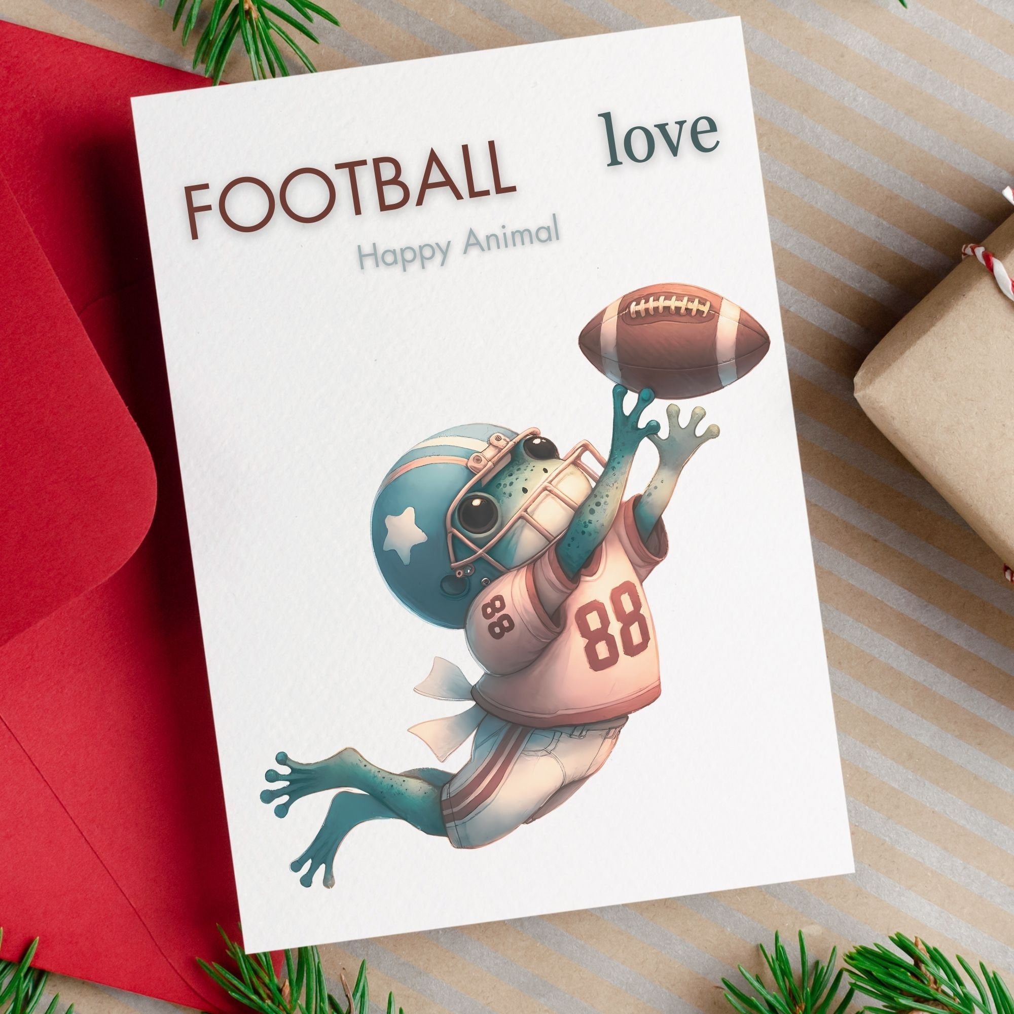 Cute Watercolor American Football Clipart , Frog Football, Football Png ...