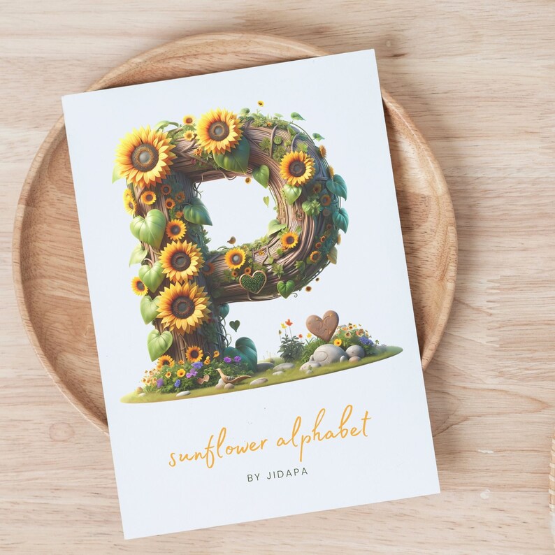 Sunflower Alphabet, Floral Letters Png, Sunflower Monogram Png ...