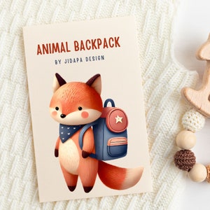 Back to School Png, Back to School Clipart, Animal Backpack Pattern ...
