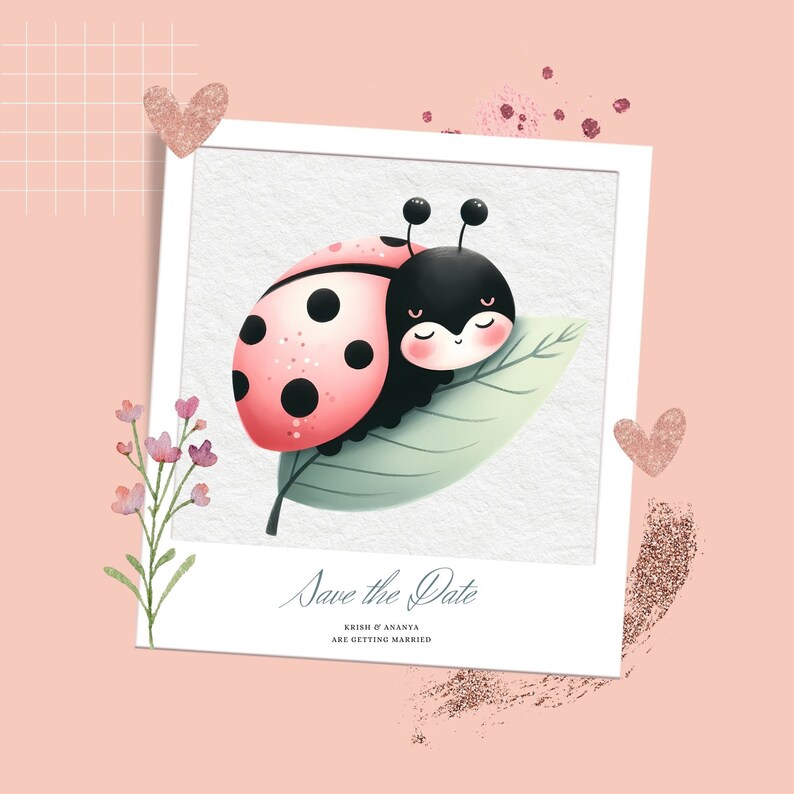 Pink Ladybug Valentine Clipart, Love Bug Clipart, Valentine Sublimation ...