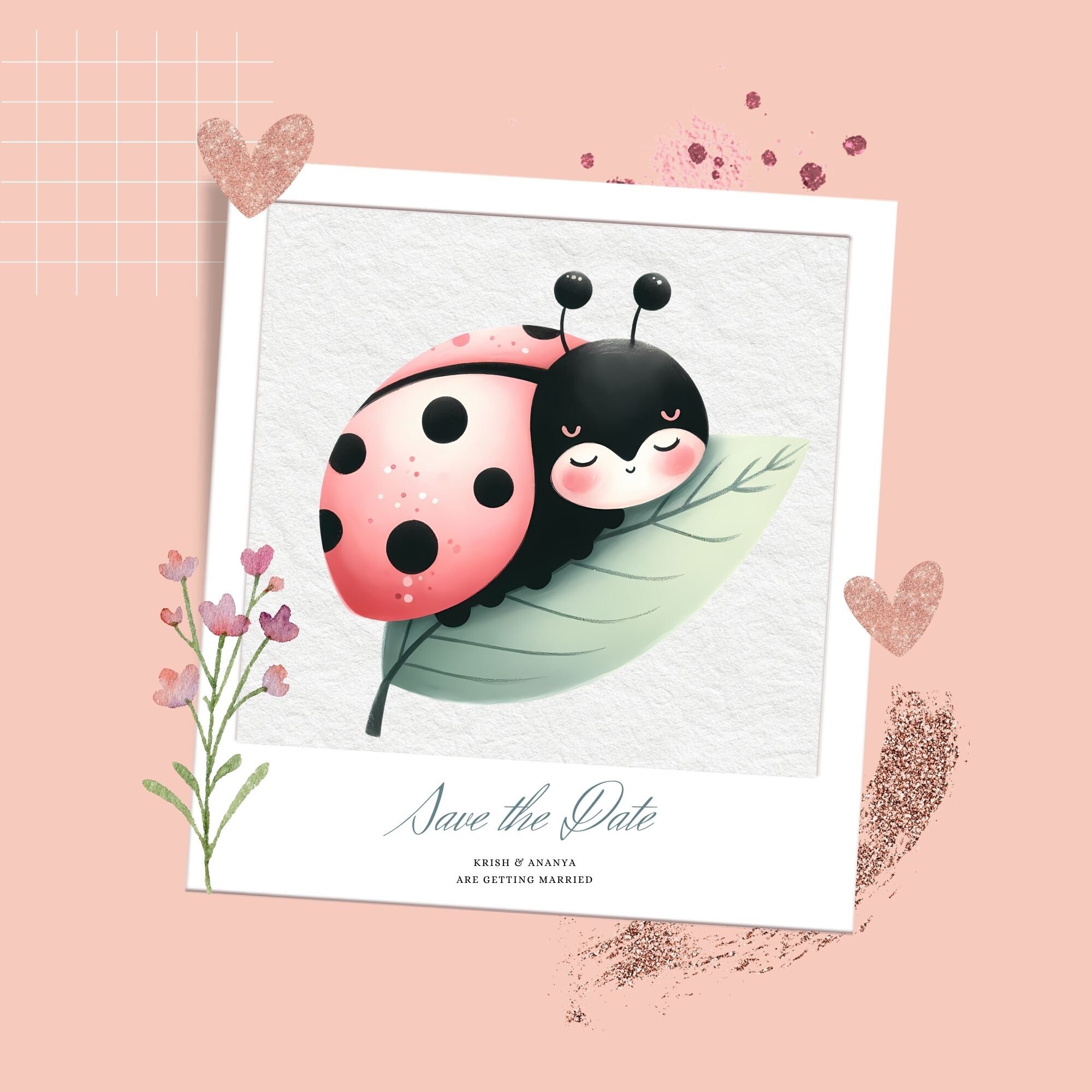 Pink Ladybug Valentine Clipart, Love Bug Clipart, Valentine Sublimation ...