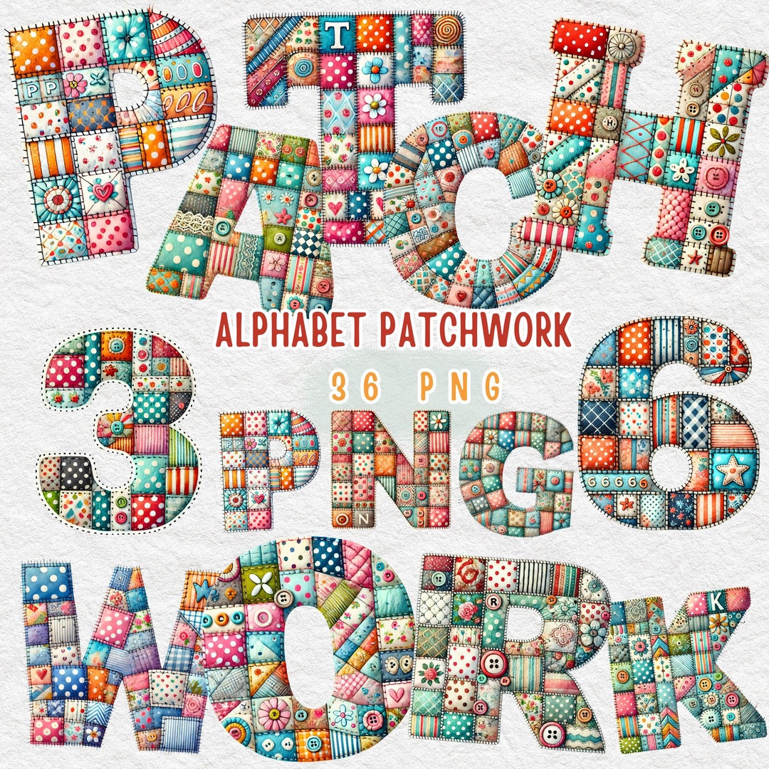 Alphabet Patchwork, Patchwork Clipart,letter Patchwork, Alphabet Png ...