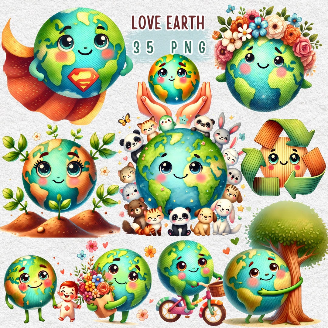 Love Earth, Earth Clipart, Earth Day Clipart, Love Earth Clipart, Eco ...