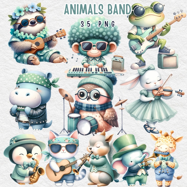 Music Animal, Musical Animals Clipart, Musical Instrument, Digital Ar ...