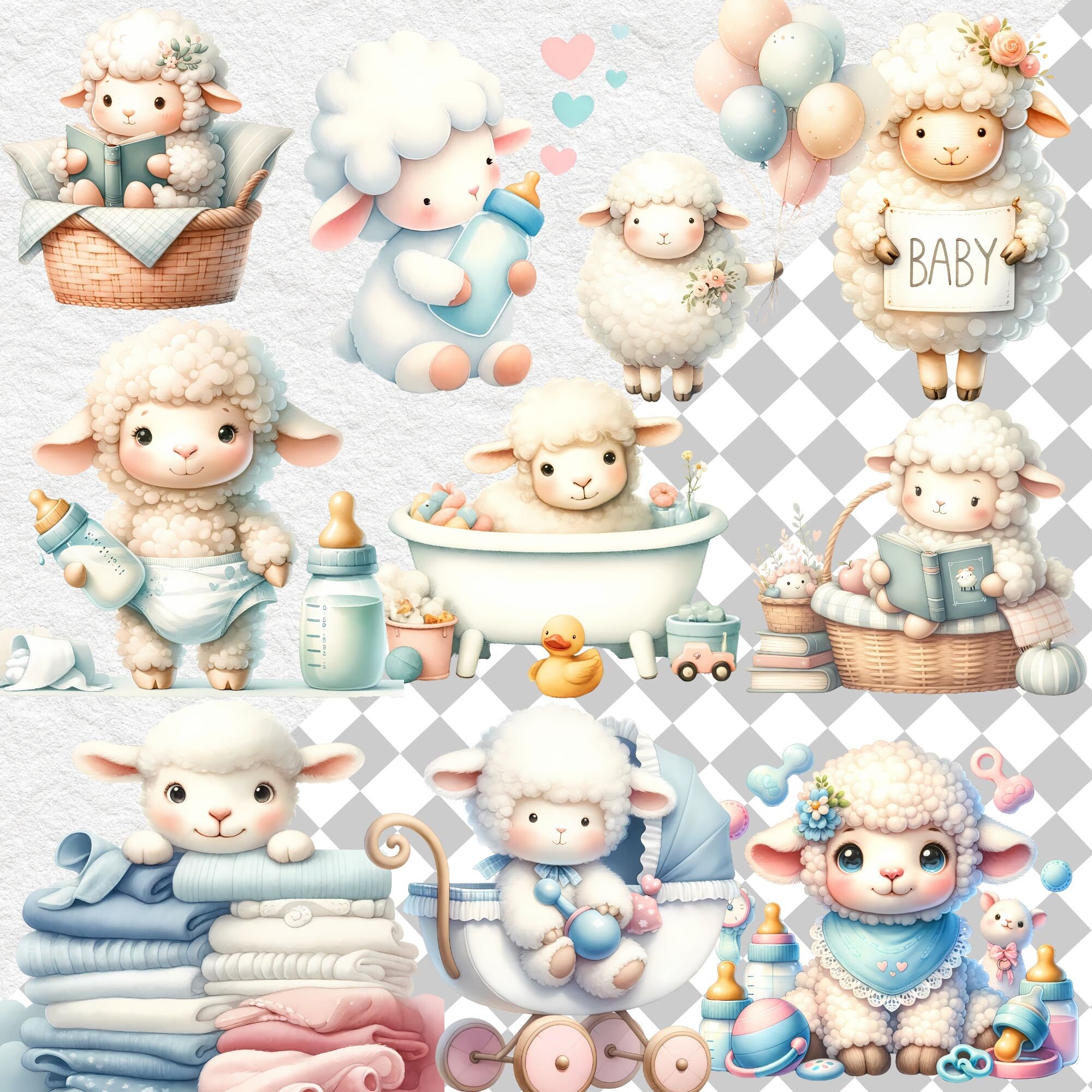 Oveja bebé PNG, lindas imágenes prediseñadas de ovejas, decoración de ...