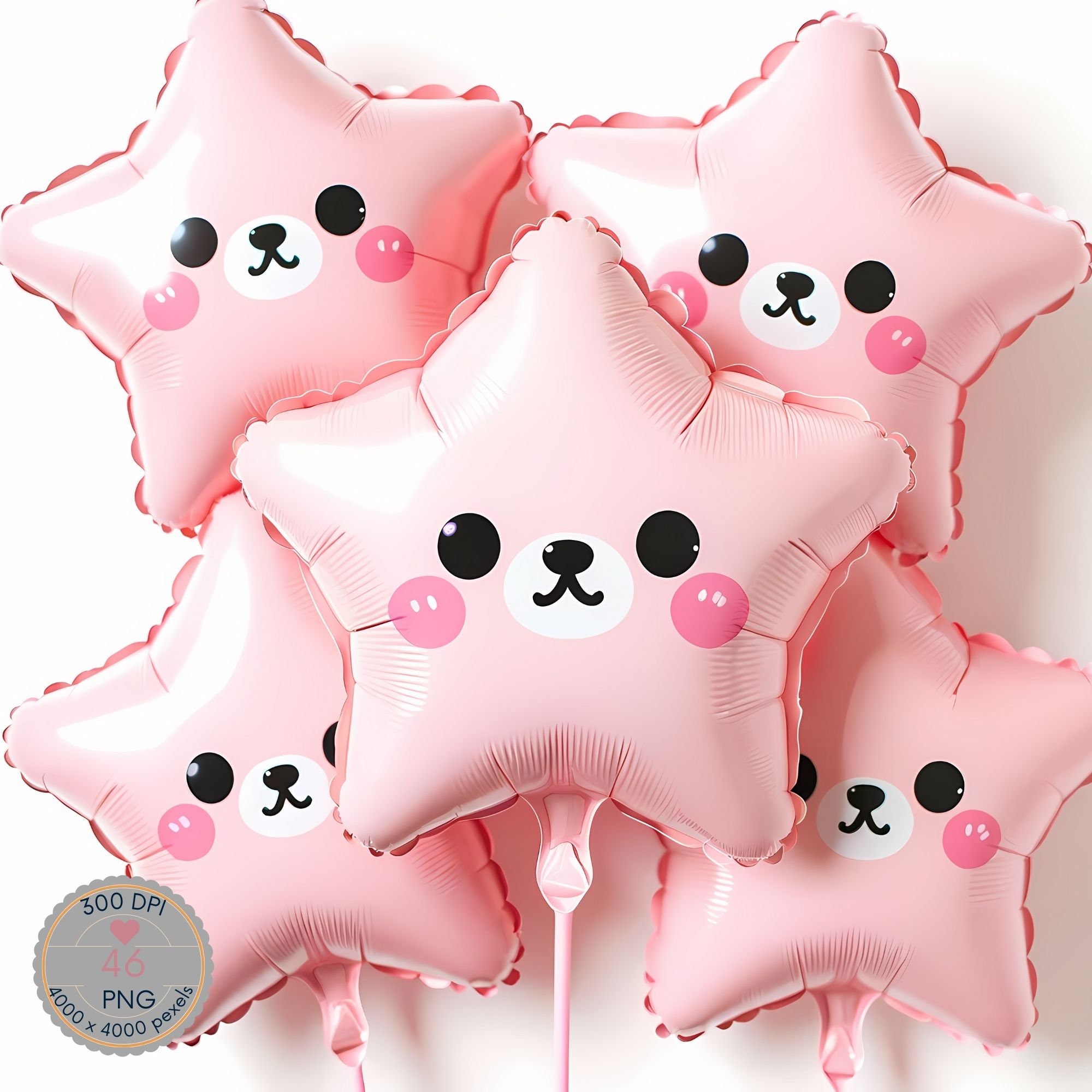 Pink Teddy Bear Balloon Foil Letters Clipart Balloon Foil - Etsy