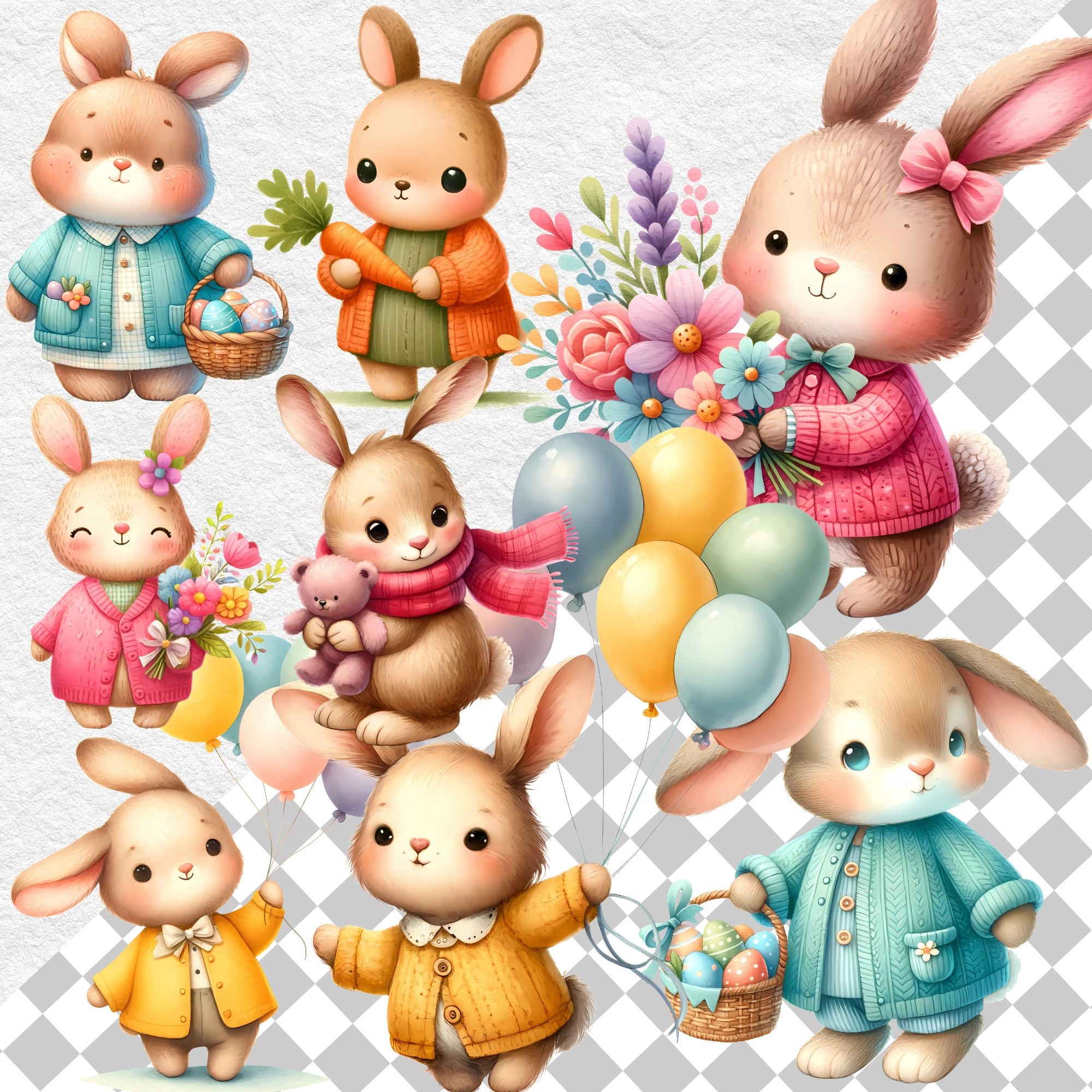 Brown Bunny , Rabbit Clipart, Bunny Clipart, Little Bunny Clipart ...