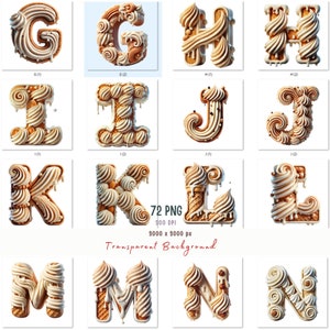 Chocolate Alphabet, Chocolate Clipart, Watercolor Chocolate Clipart ...